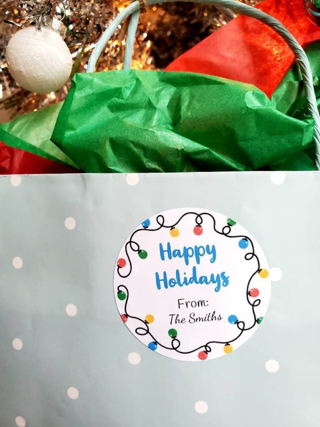 Holiday Gift Stickers, Personalized Holiday Gift Stickers, Thank You ...