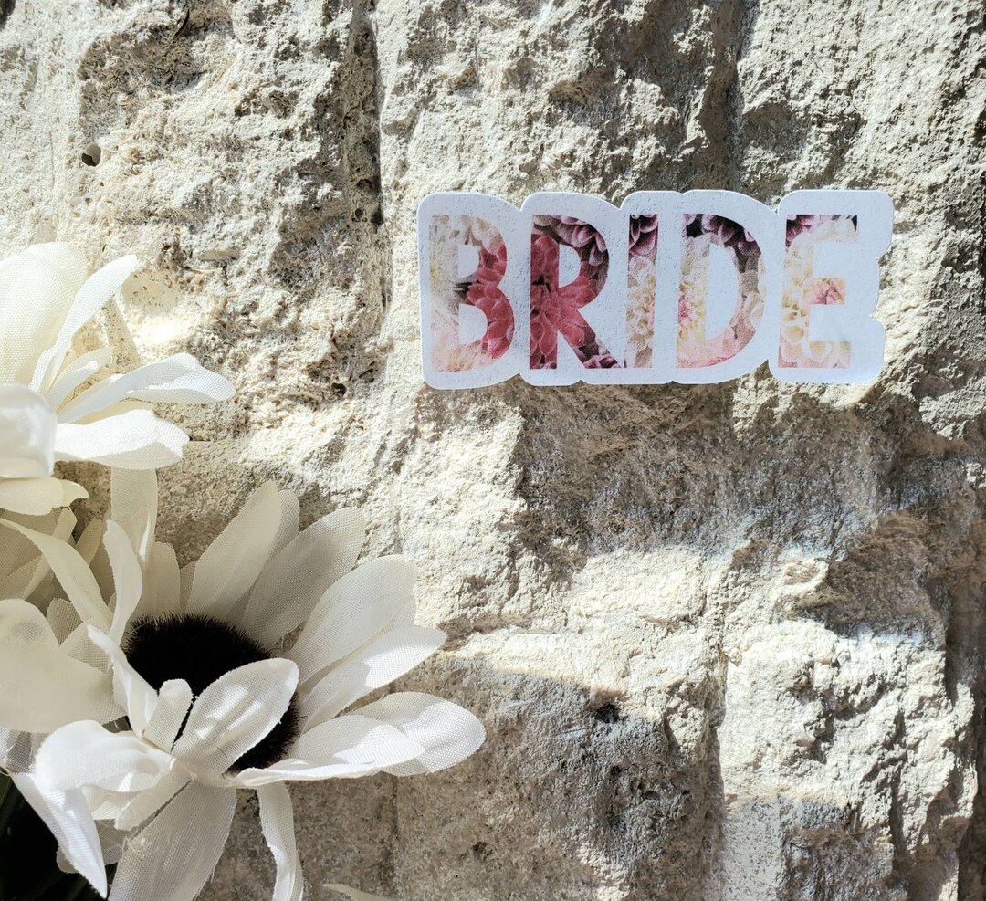 Floral Bride Sticker, Engaged Sticker, Marriage Sticker, Newly Engaged ...