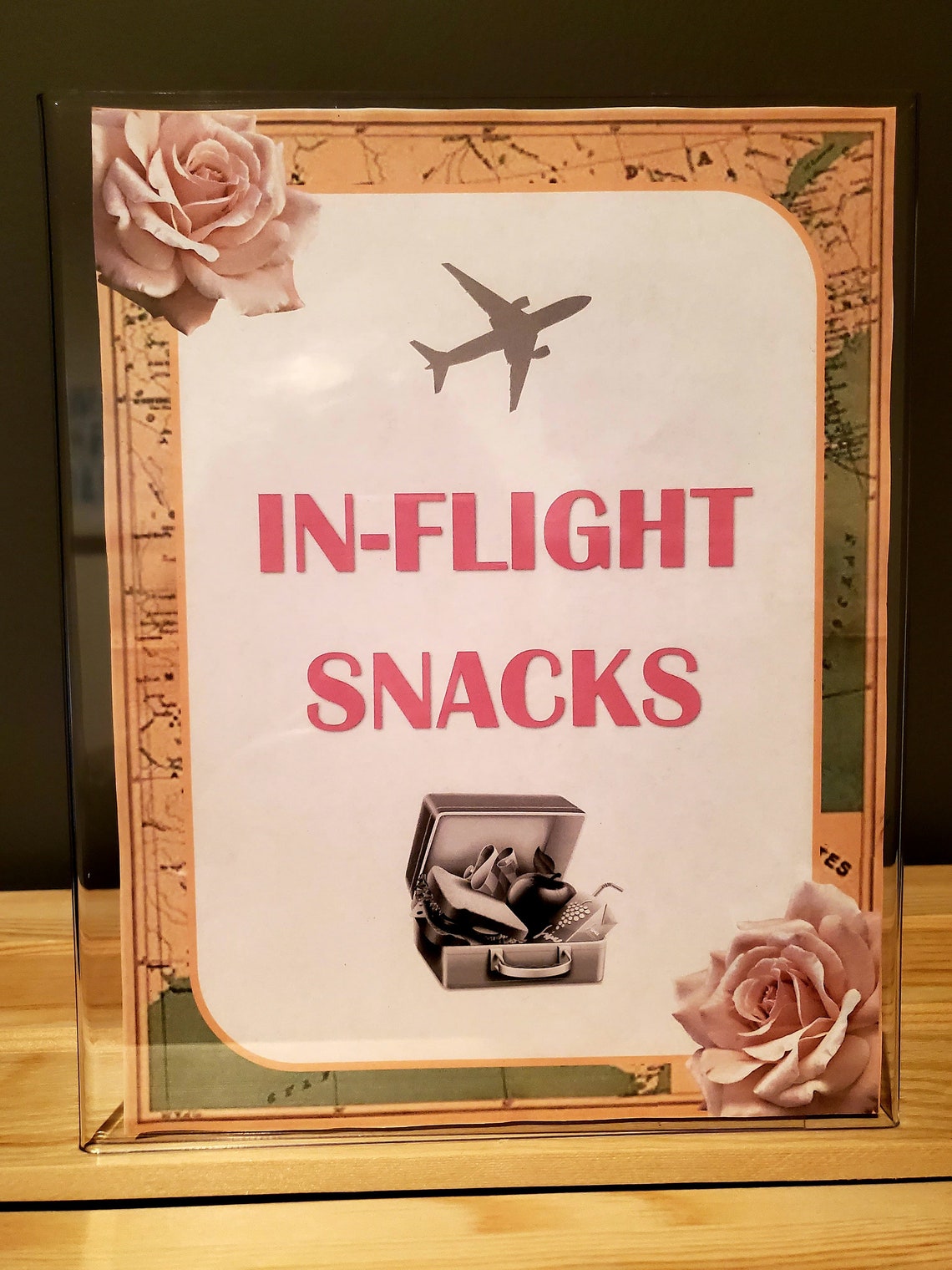 In-flight Snacks Sign travel-themed baby shower | Etsy