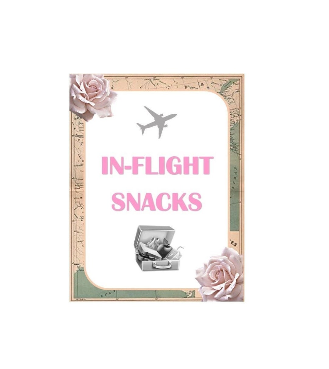 In-flight Snacks Sign, Travel-themed Baby Shower, Travel-themed Bridal ...