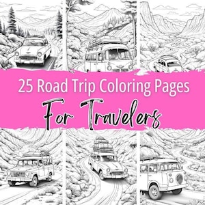 coloring pages for a road trip