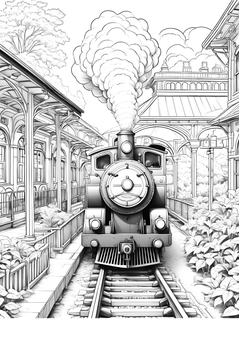 20 Train Coloring Pages for Adults | Printable Train Coloring Sheets ...