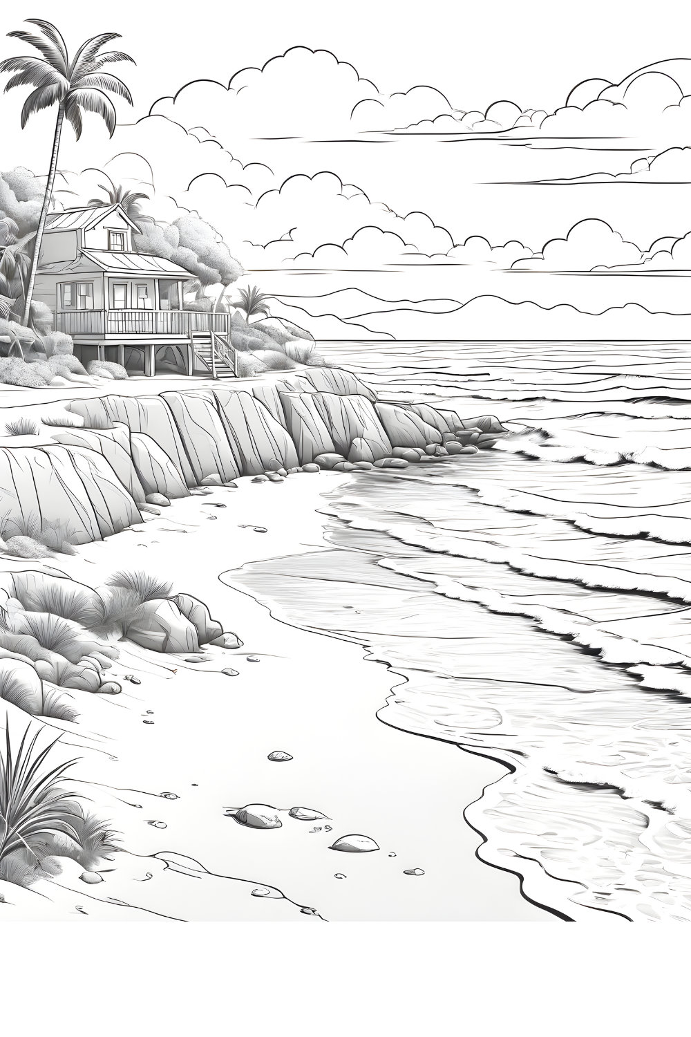 25 Beach Coloring Pages Printable Beach Coloring Sheets Travel Coloring ...