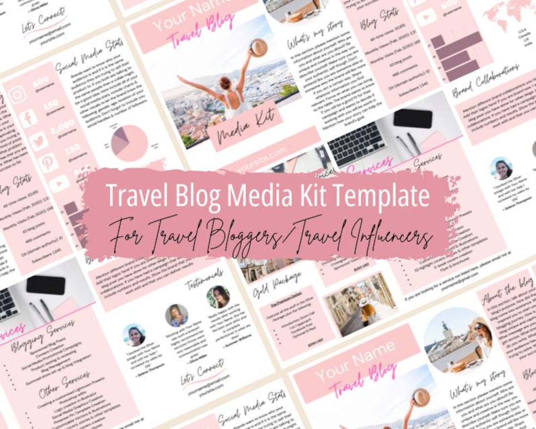 Travel Blog Media Kit Template | Canva Template | Travel Blogger ...