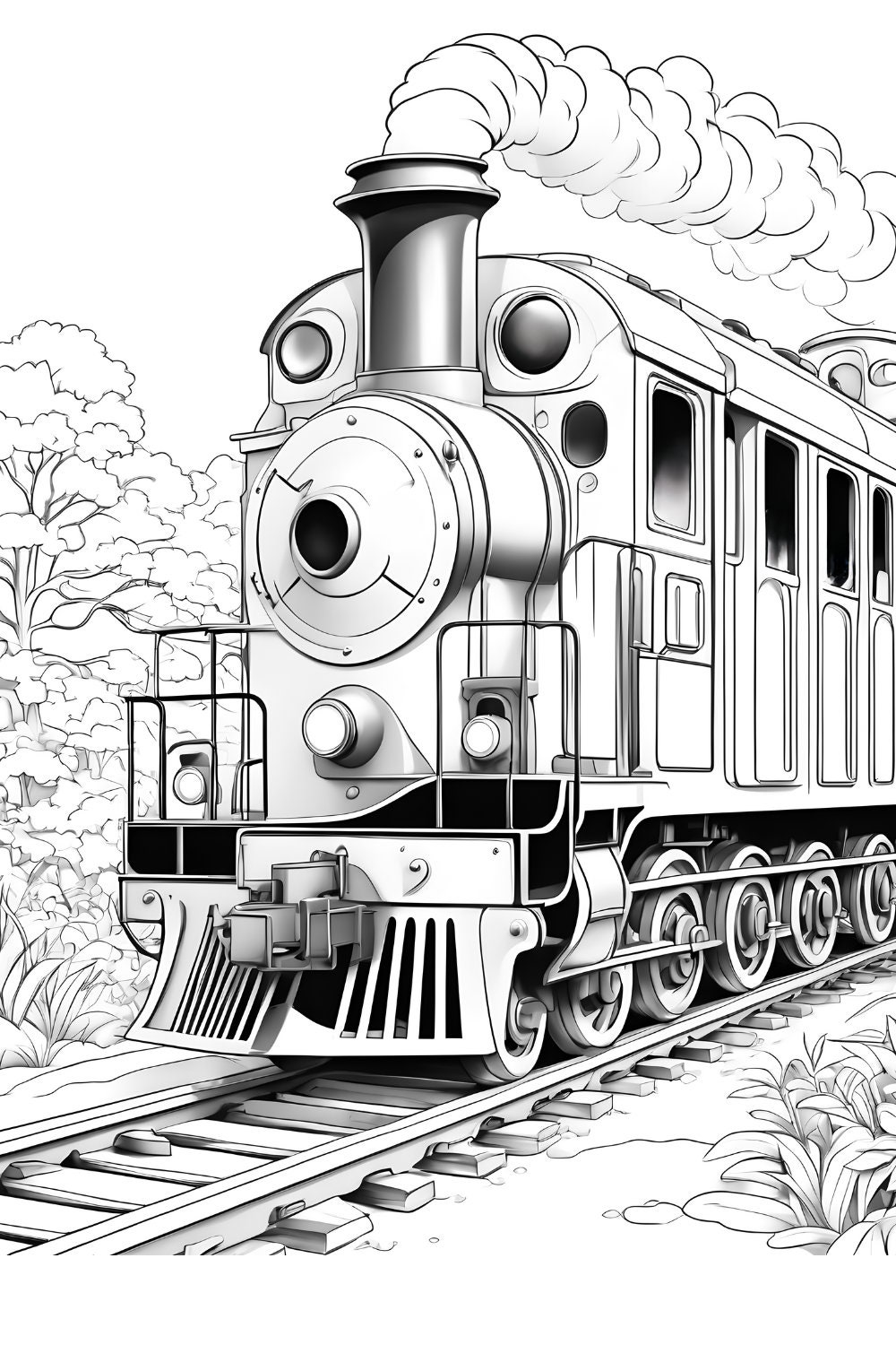 20 Train Coloring Pages for Adults | Printable Train Coloring Sheets ...