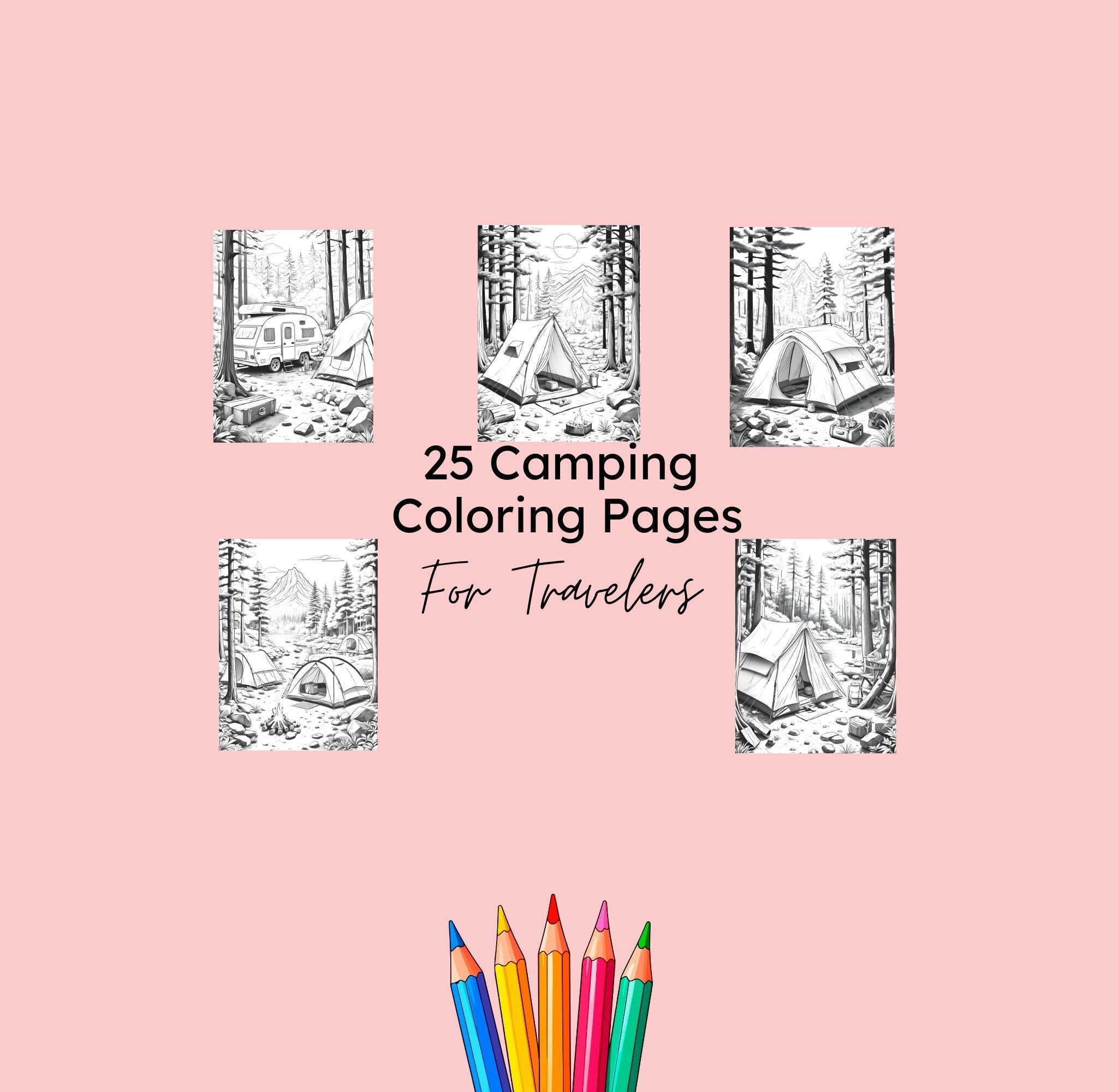 25 Camping Coloring Pages Printable Camping Coloring Sheets Travel ...