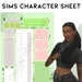 Printable Sims Character Sheet. Unfold Your Character and Their ...
