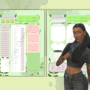 EN FRANÇAIS Feuille De Personnage Sims Imprimable. Dépliez Votre ...