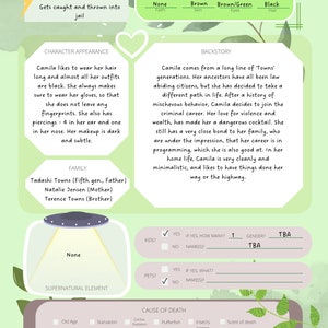 Printable Sims Character Sheet. Unfold Your Character and Their ...
