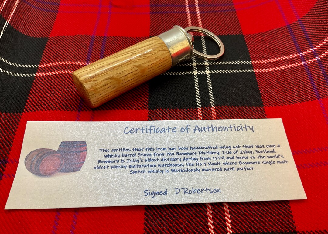 Scotch Whisky Oak Barrel Wooden Shotgun Cartridge Keyring , Great for a ...