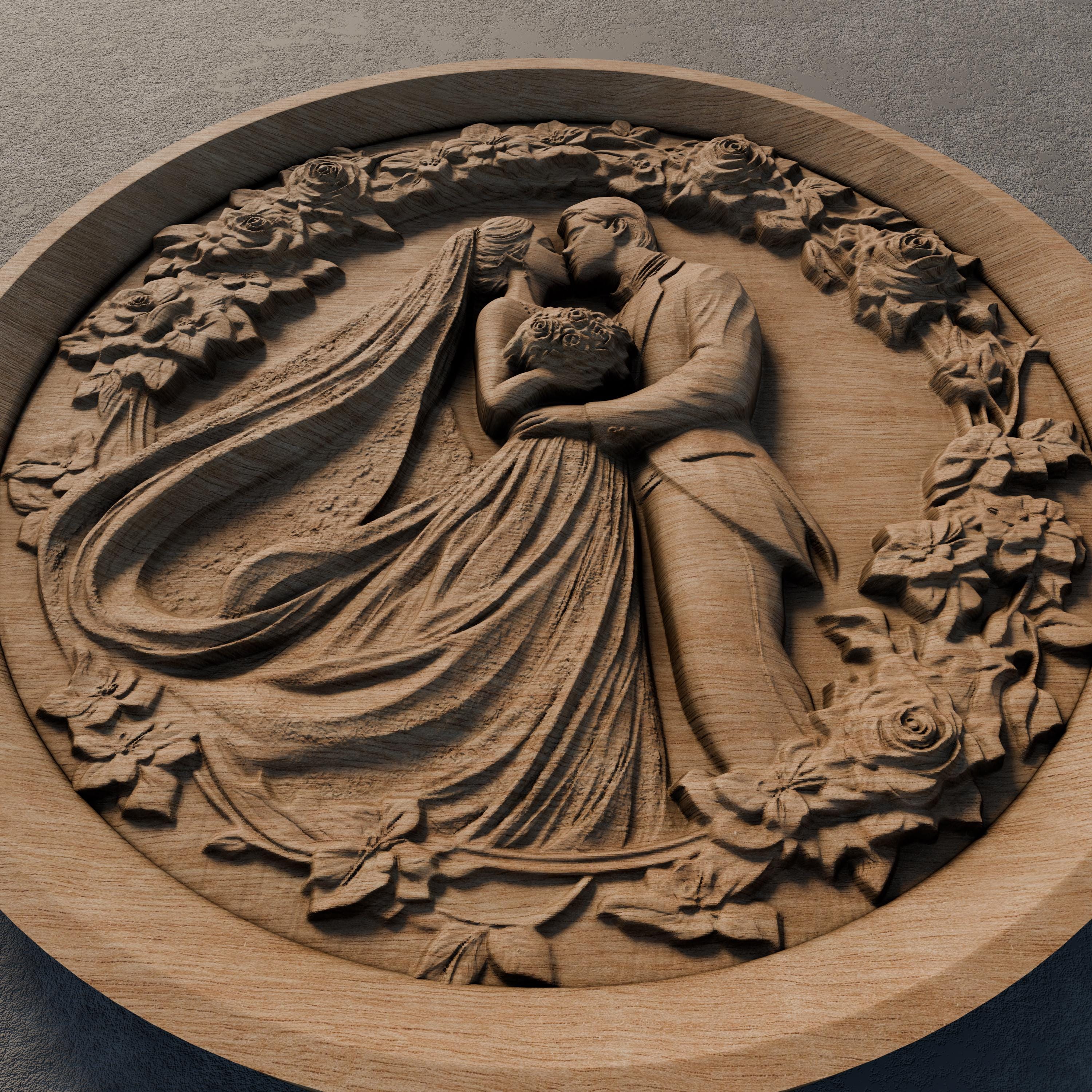 Wedding Couple Relief 3D STL File: CNC Router & 3D Printer Model ...