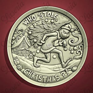3D STL Design Grinch Christmas Relief for CNC Routers and 3D Printing ...