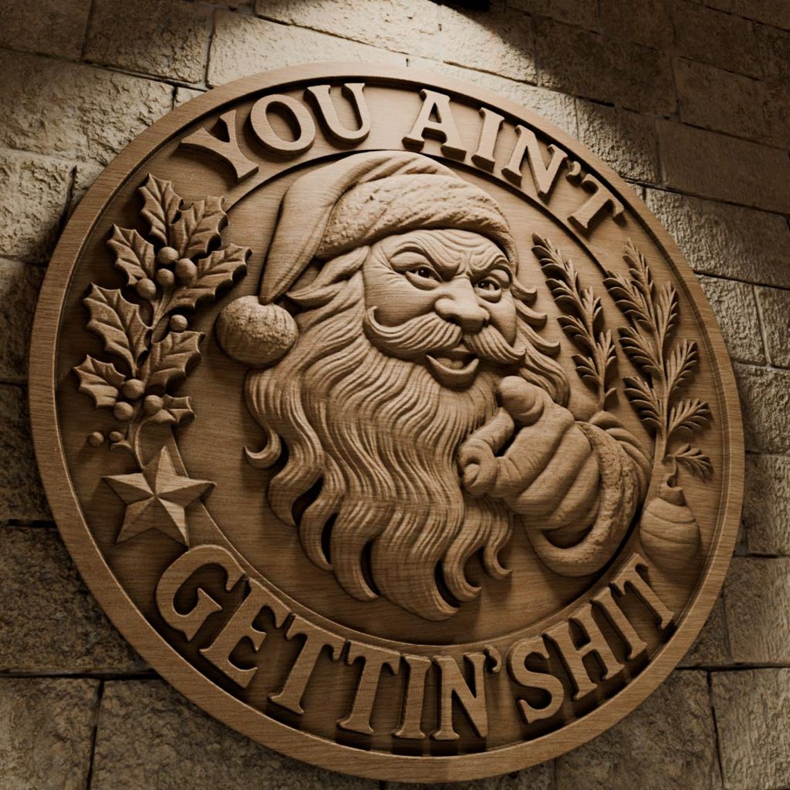 Funny Santa STL Design – CNC Router | 3D Print | Christmas Sign - Etsy