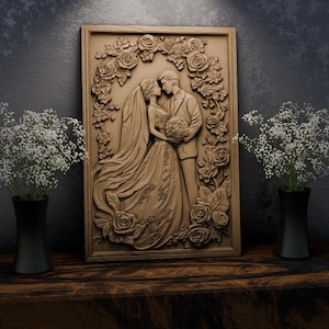 3D STL Digital File Elegant Wedding Couple | CNC Router & 3D Printer ...