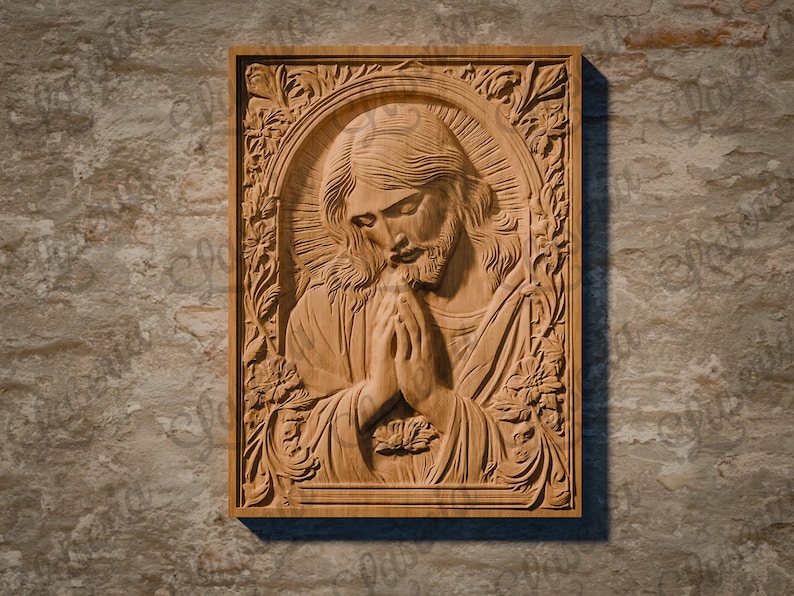 3D STL File of Praying Jesus for CNC Router and 3D Printing Detailed ...
