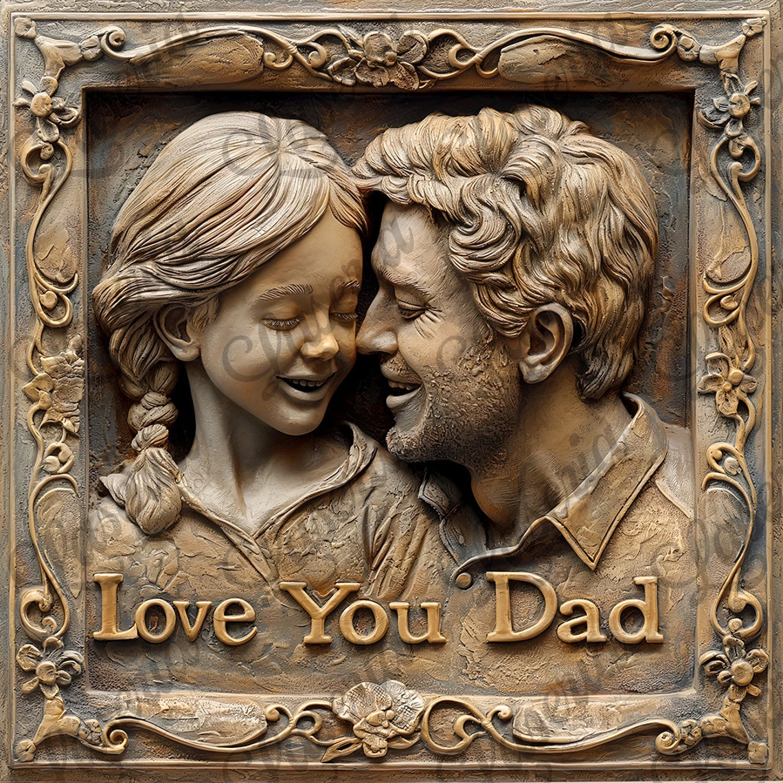 Love You Dad 3D Engraving Design - Digital File for Laser Engraving ...