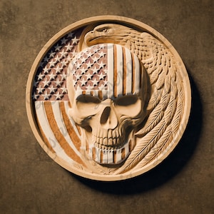 American Flag Eagle Skull 3d - Etsy