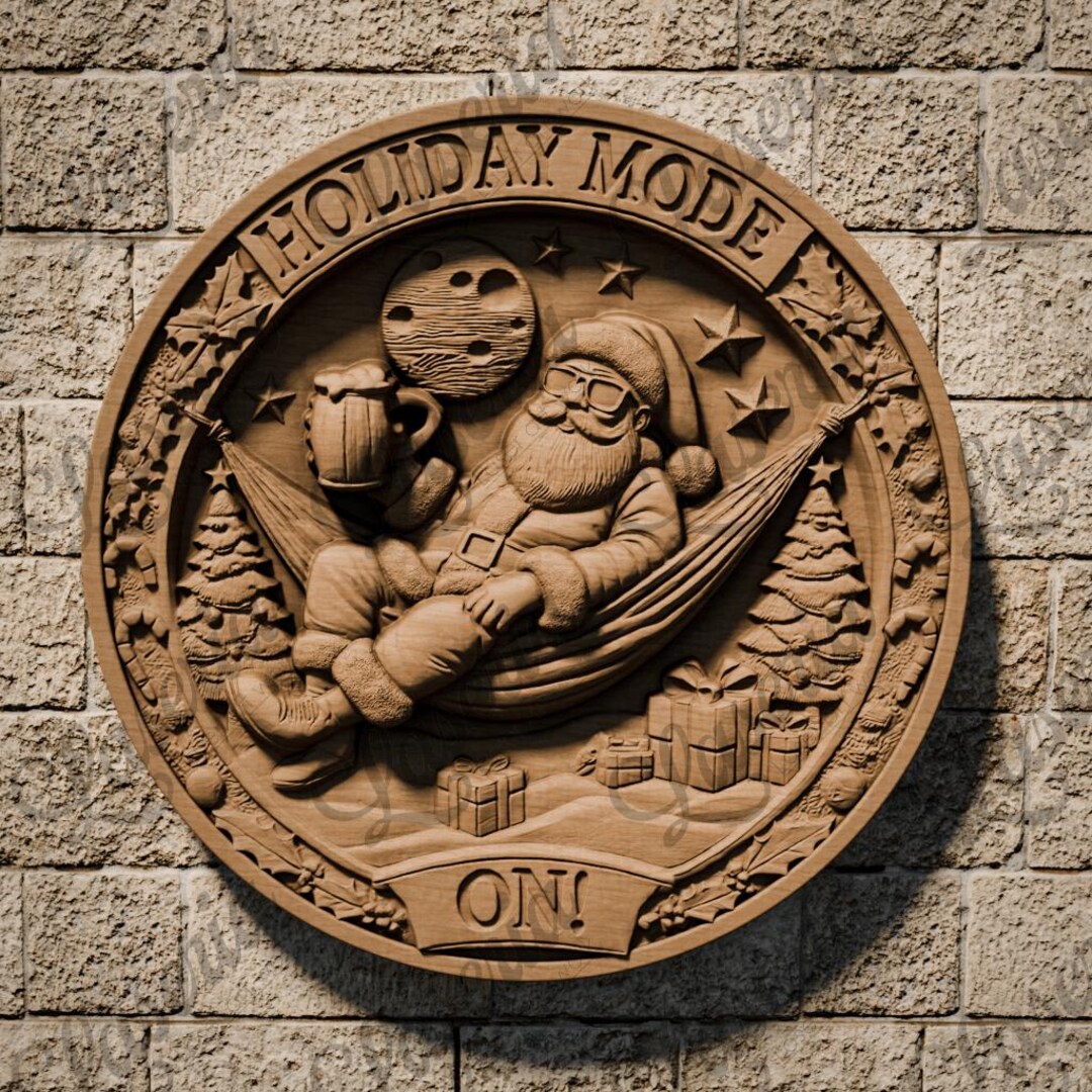 3D STL Design Holiday Mode Santa Relief for CNC Routers and 3D Printing ...