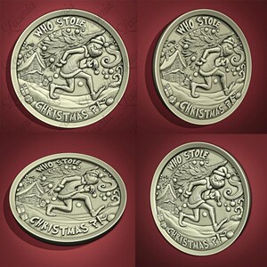 3D STL Design Grinch Christmas Relief for CNC Routers and 3D Printing ...