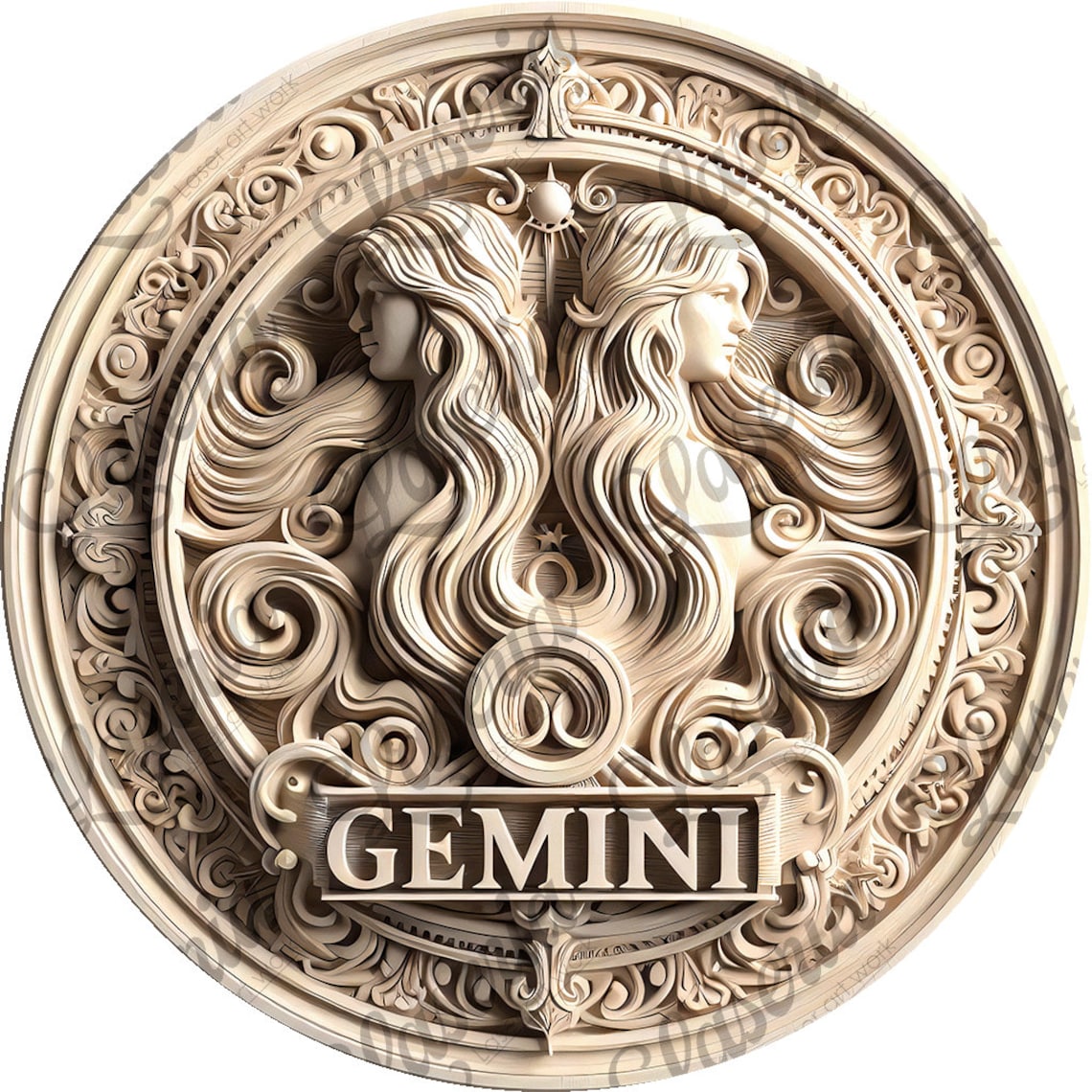 Engrave Ready Photo of Gemini Zodiac - Etsy