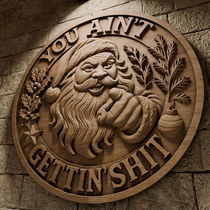 Funny Santa STL Design – CNC Router | 3D Print | Christmas Sign - Etsy