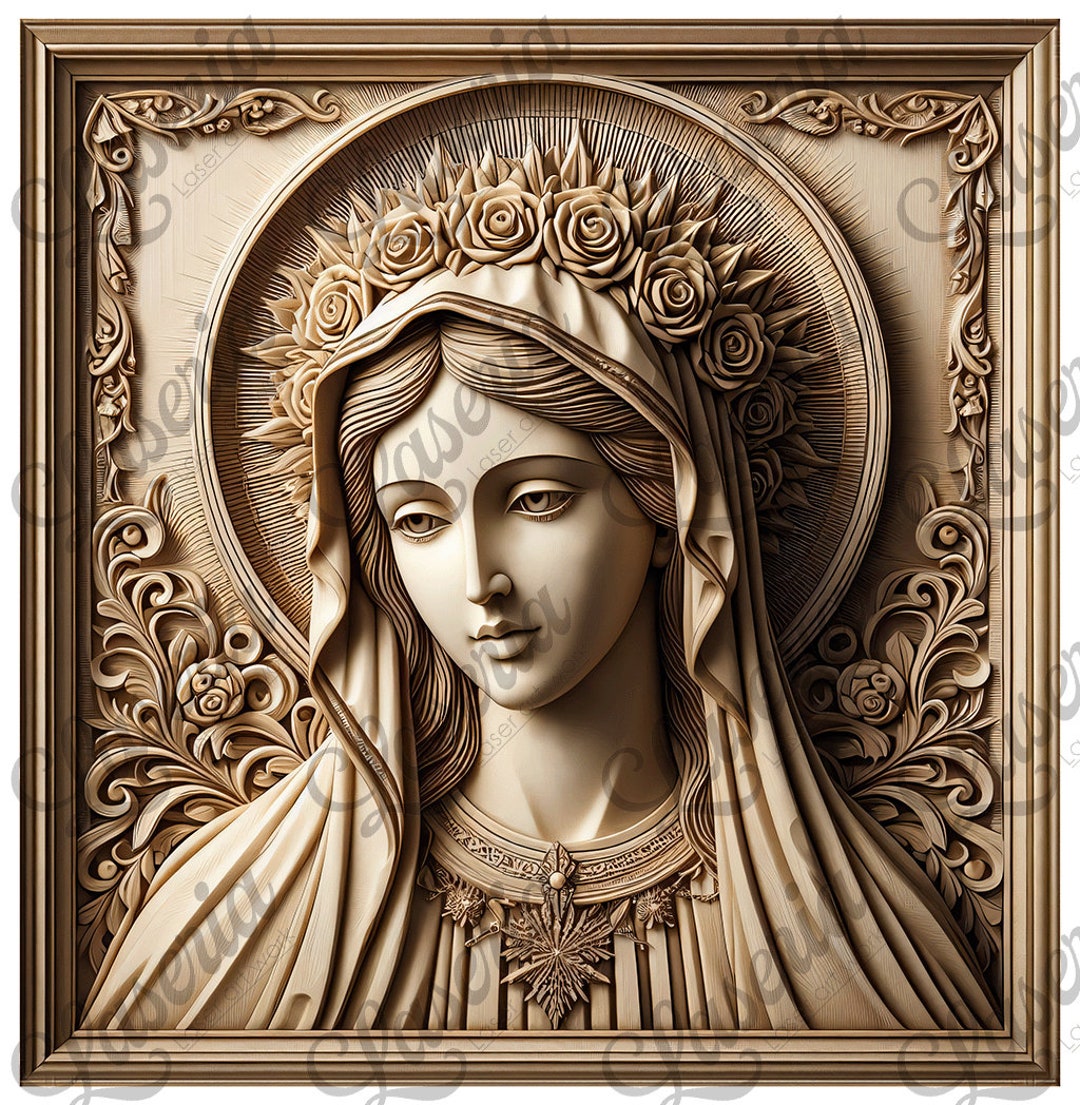 3d Illusion Virgin Mary Design for Co2 Laser ,diode and Glowforge ...