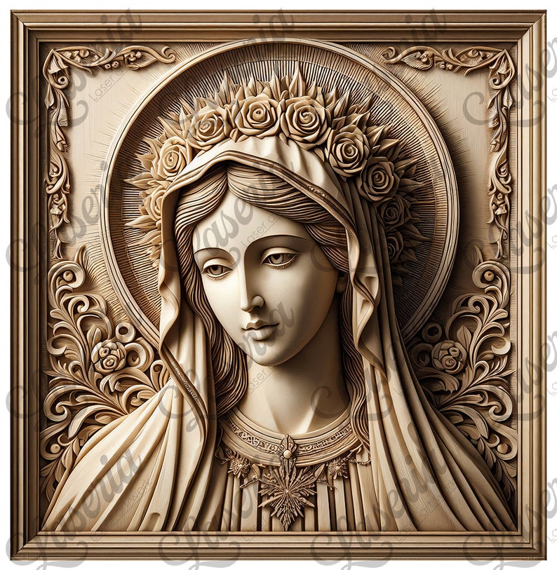 Virgen María Foto lista para grabar - Etsy México