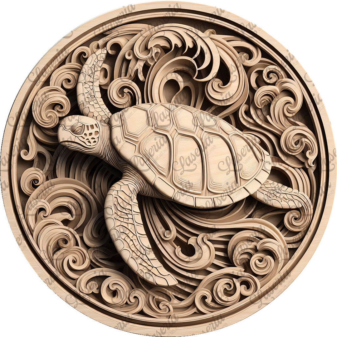 Turtle Engrave Ready Photo - Etsy