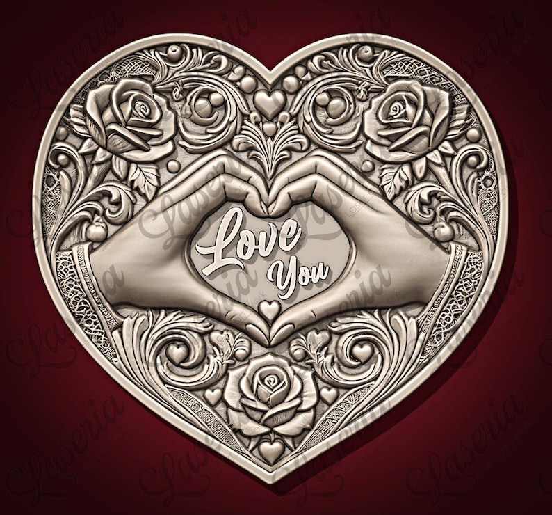 Love You Heart Relief 3D STL Design: CNC Router & 3D Printing (digital ...