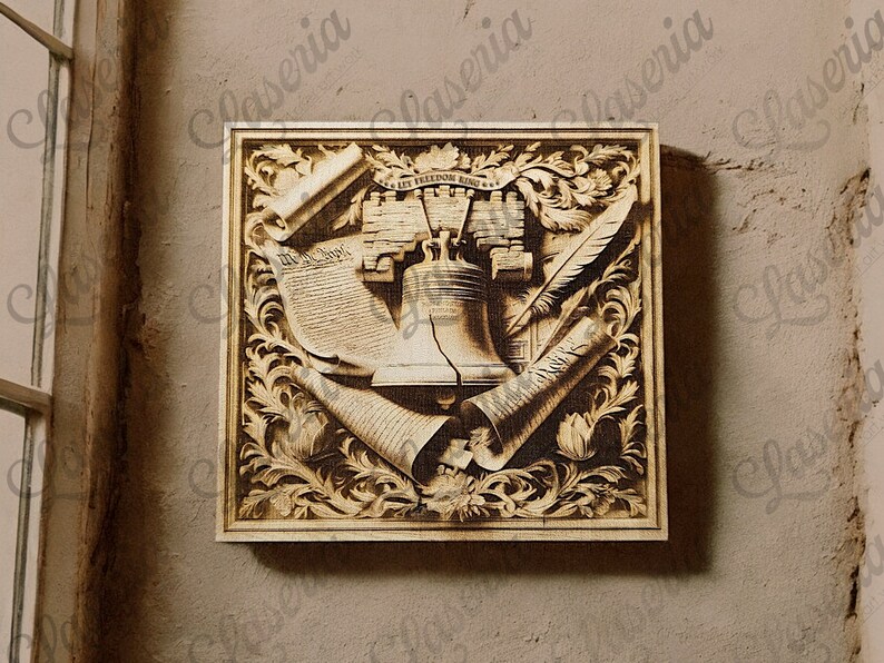 3D Illusion Liberty Bell Laser Engraving Design Digital File for CO2 ...
