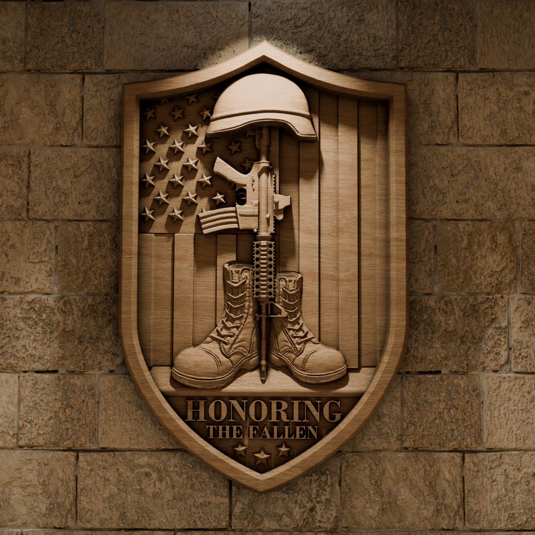 3D STL Design | Honoring the Fallen Battlefield Cross Shield | Memorial ...