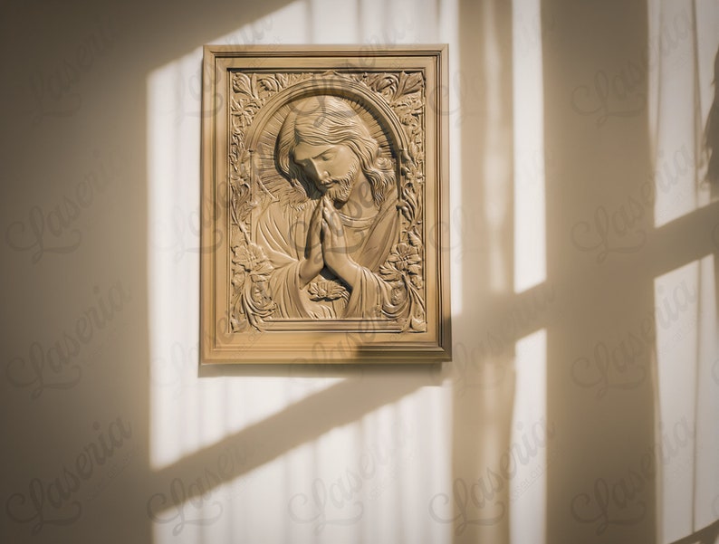 3D STL File of Praying Jesus for CNC Router and 3D Printing Detailed ...