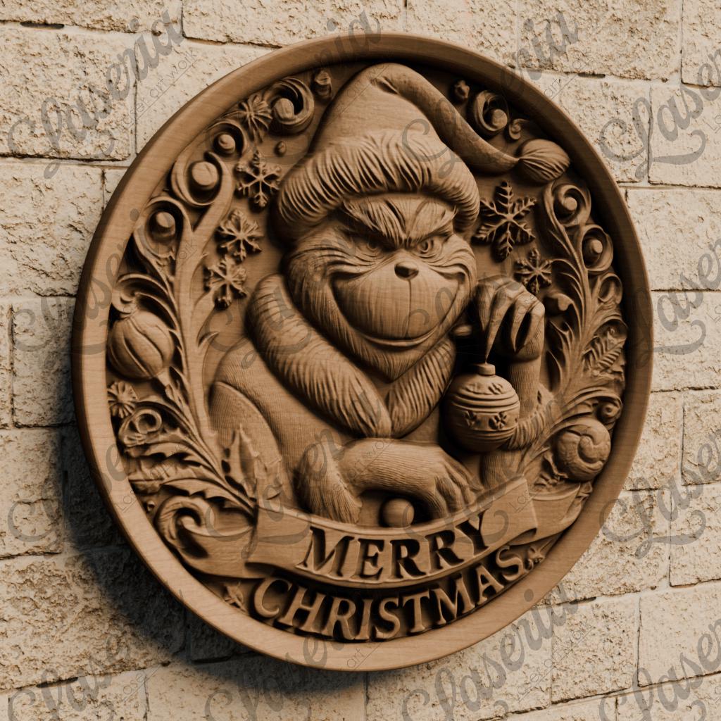 3D STL Design Grinch Christmas Relief for CNC Routers and 3D Printing ...