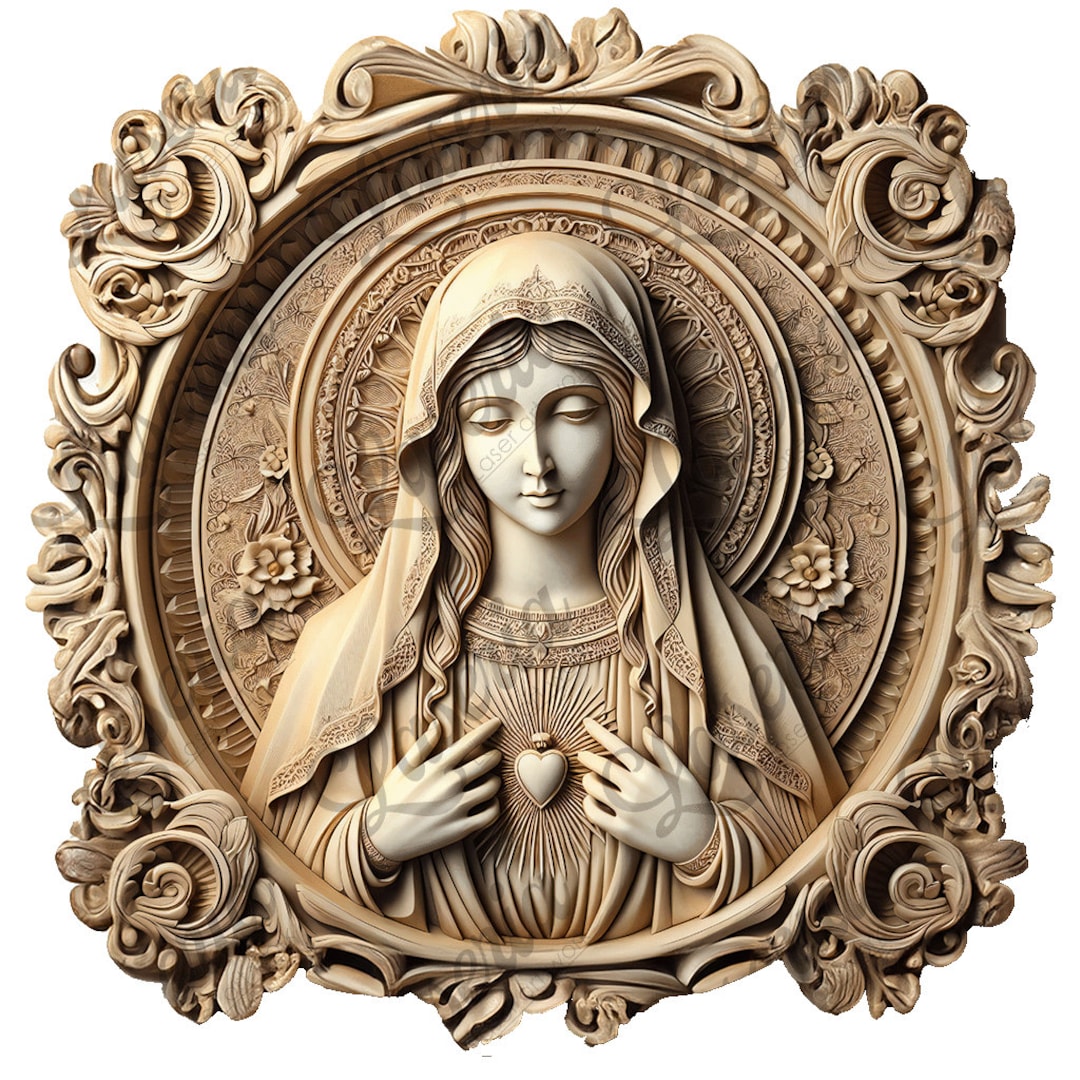 Virgin Mary Engrave Ready Photo - Etsy