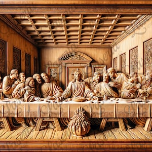 Last Supper Laser Engraving: 3D Digital Art (CO2 & Diode Lasers) - Etsy