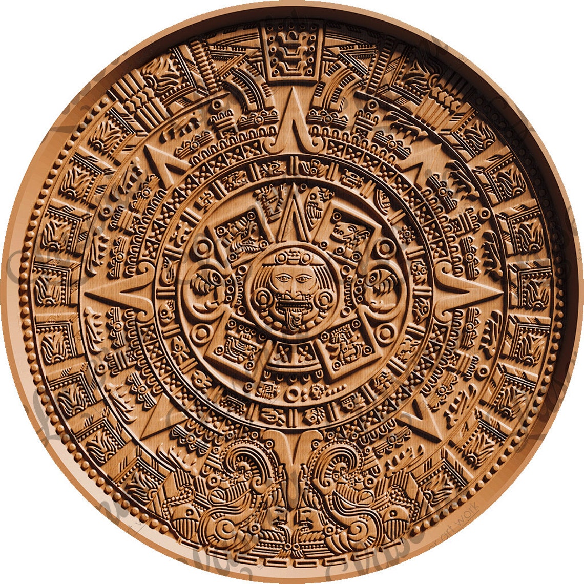 Aztec Calendar 3D Illusion Laser Engraving File (digital Download) - Etsy