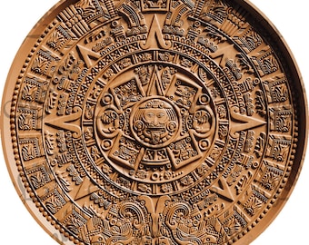 Laser Engrave PNG of an Aztec Calendar | 3D Illusion Burn | Digital ...