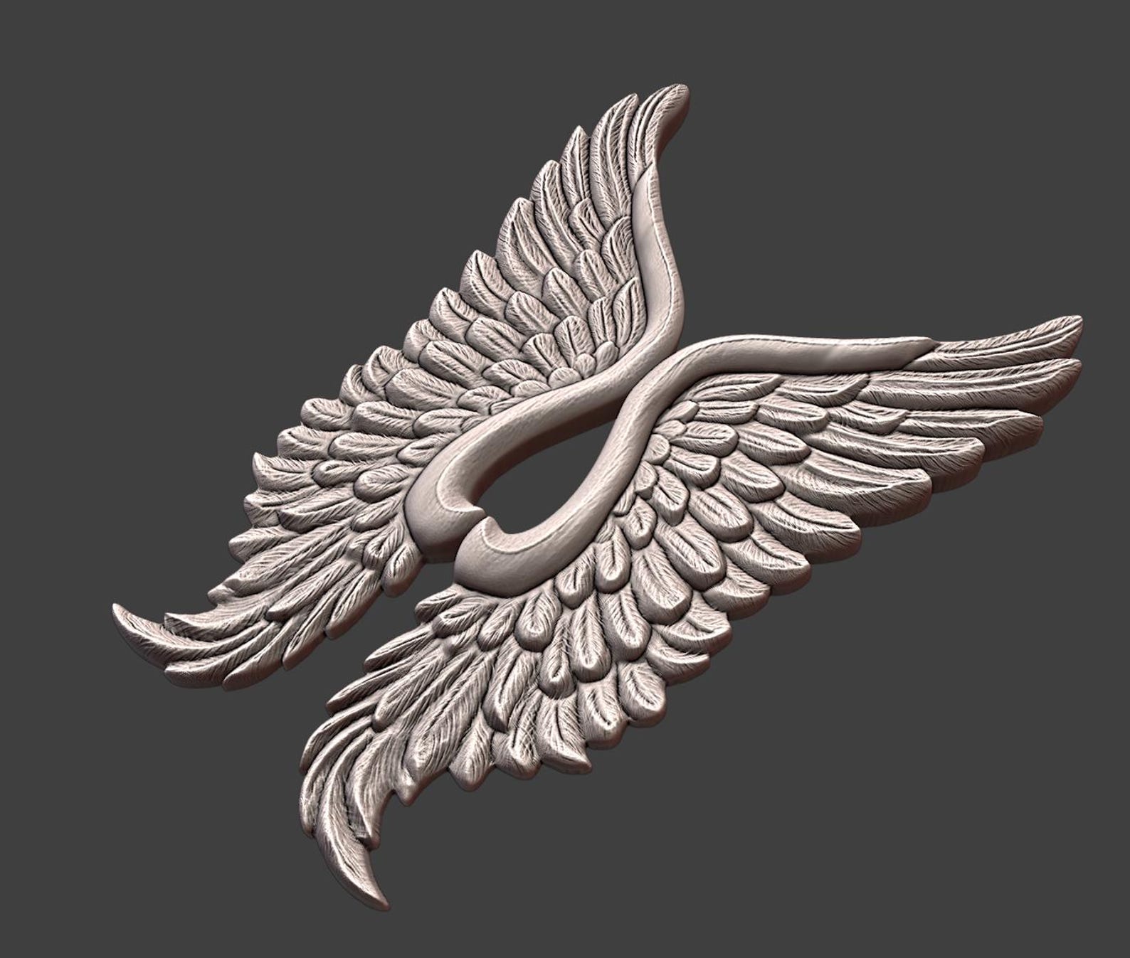 3D STL Design | Angel Wings Bas-relief | CNC Routers | 3D Printing - Etsy