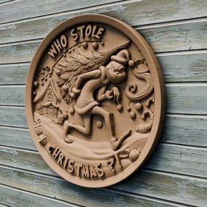 3D STL Design Grinch Christmas Relief for CNC Routers and 3D Printing ...