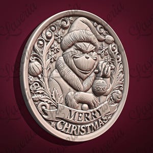 3D STL Design Grinch Christmas Relief for CNC Routers and 3D Printing ...