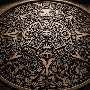 3D STL Design | Aztec Calendar Bas-relief | CNC Routers | 3D Printing ...