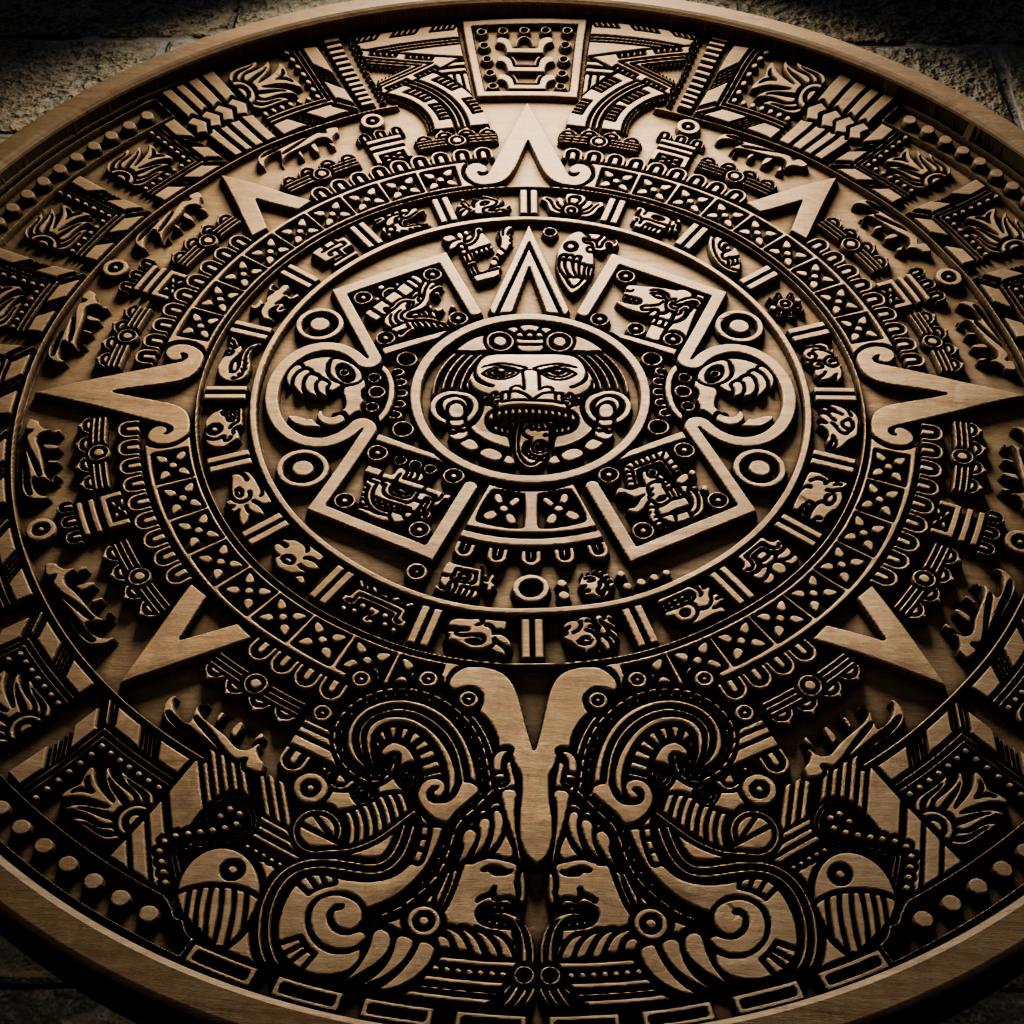 3D STL Design | Aztec Calendar Bas-relief | CNC Routers | 3D Printing ...