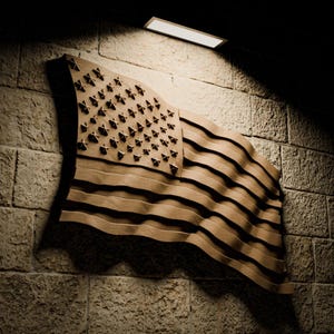 3D STL Design Waving American Flag Relief for CNC Routers and 3D ...