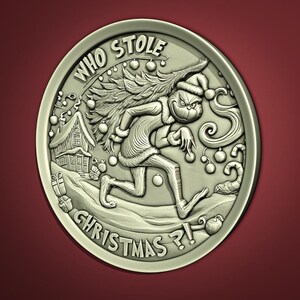 3D STL Design Grinch Christmas Relief for CNC Routers and 3D Printing ...