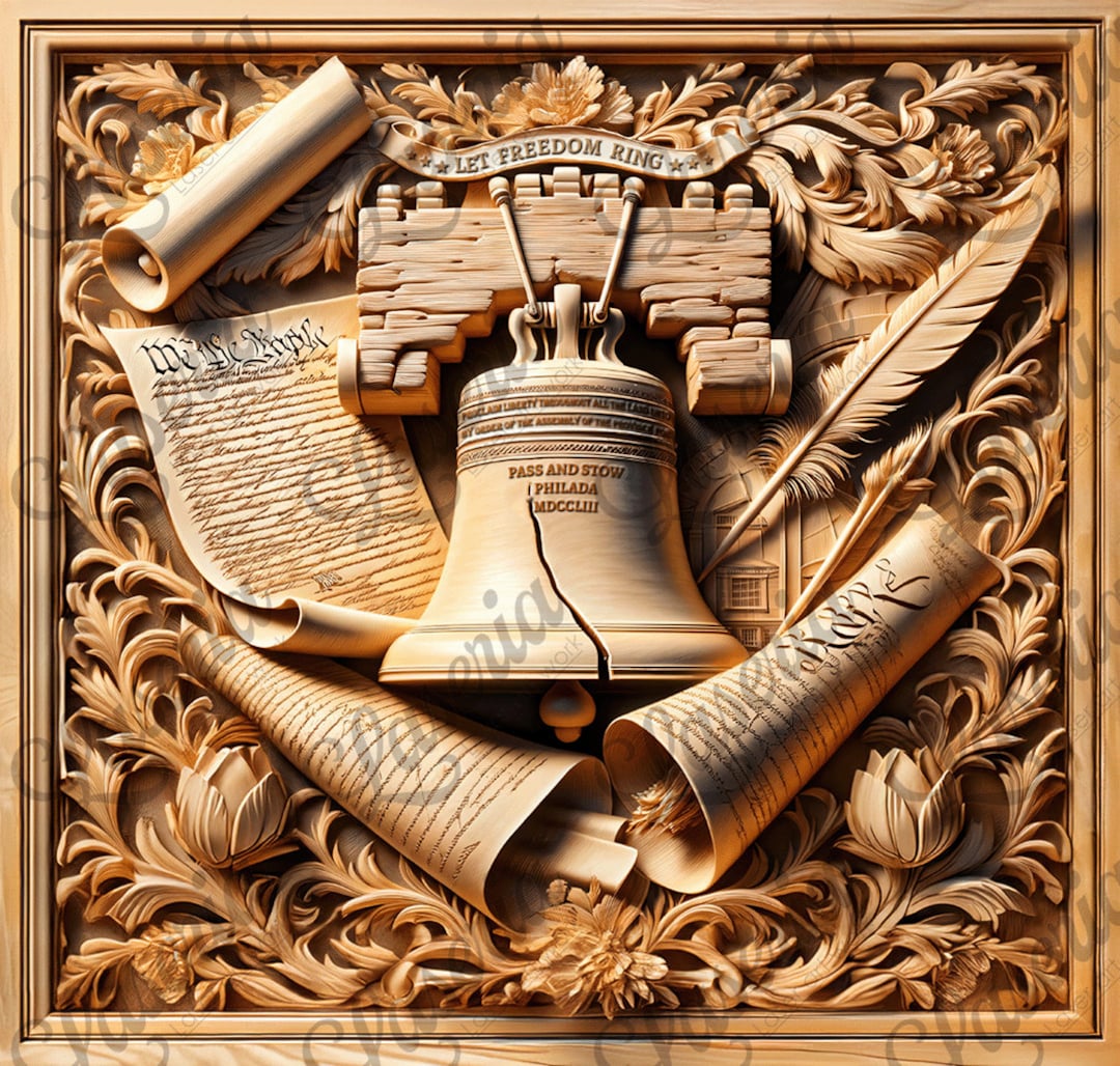 3D Illusion Liberty Bell Laser Engraving Design Digital File for CO2 ...