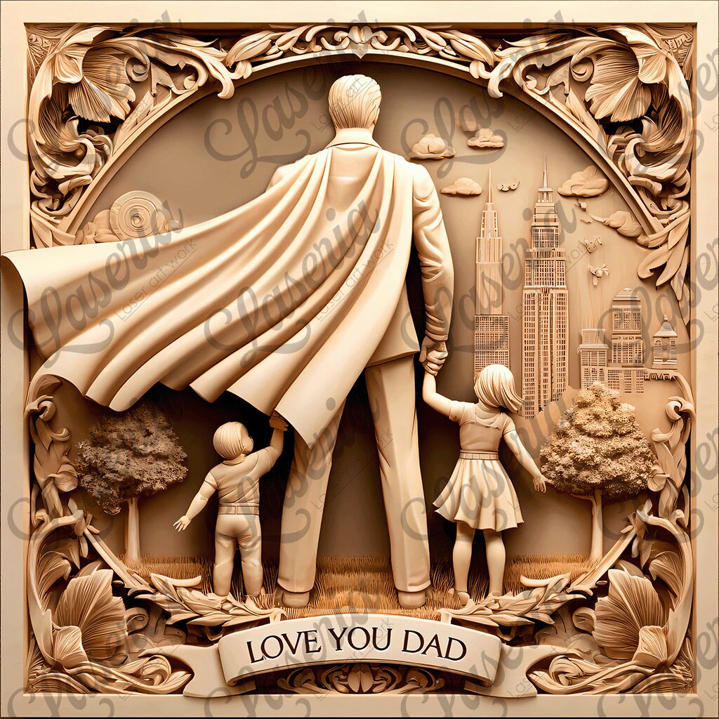 Love You Dad 3D Engraving Design: Father's Day Laser Cut File (digital ...
