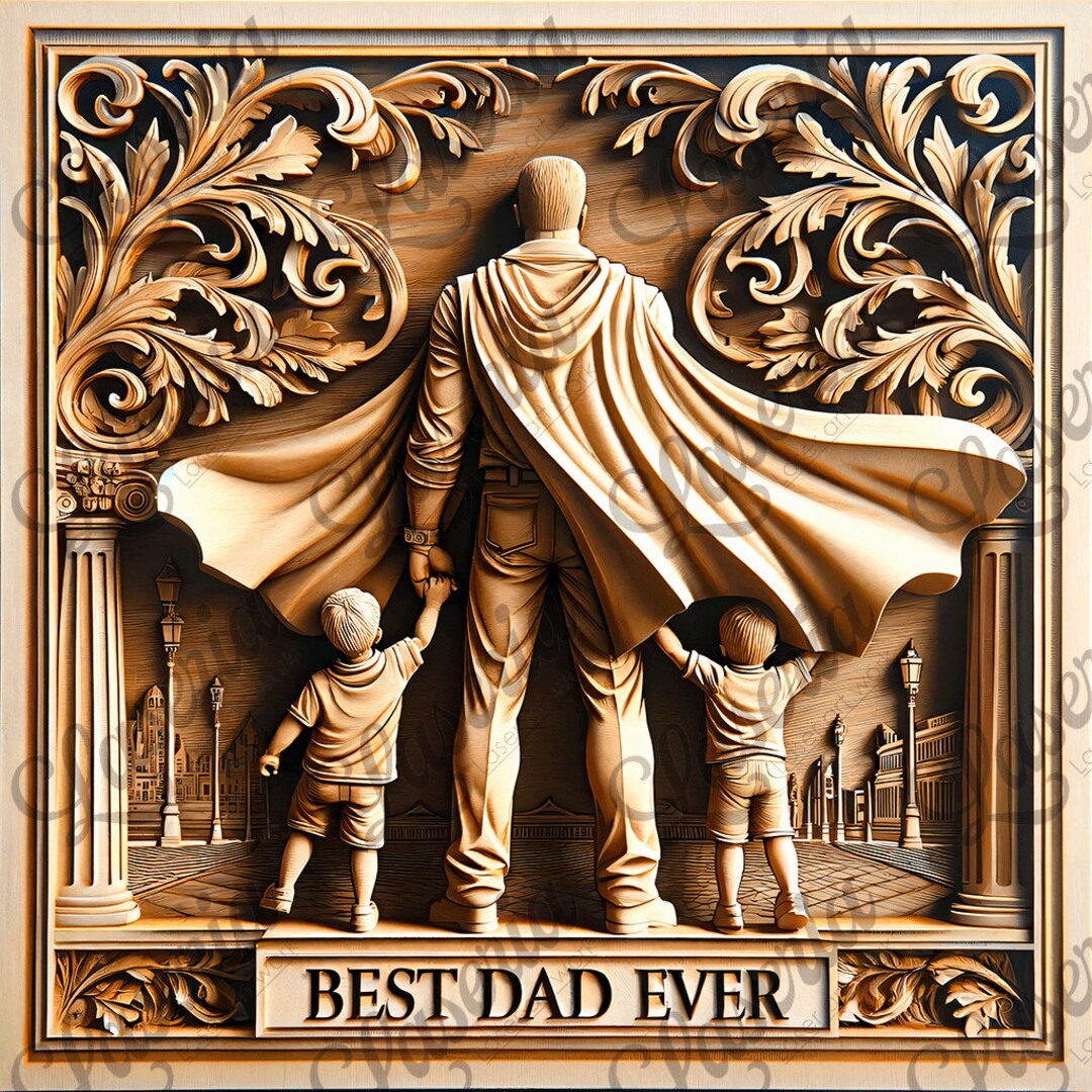 Best Dad Ever 3D Engraving Design - Digital File for Laser Engraving ...