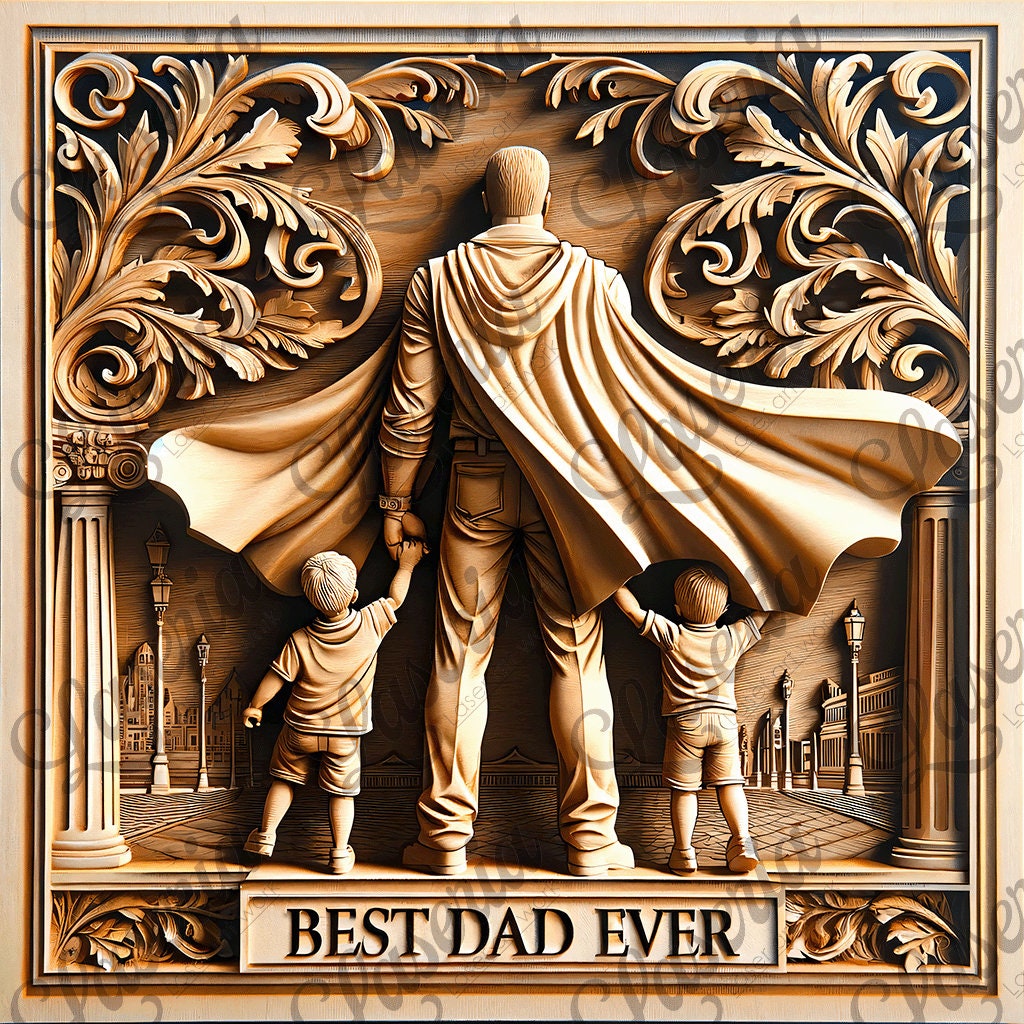 Best Dad Ever 3D Engraving Design Digital File for Laser Engraving ...