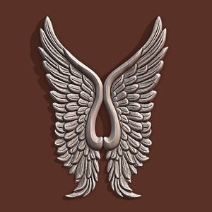 3D STL Design | Angel Wings Bas-relief | CNC Routers | 3D Printing - Etsy