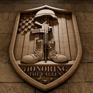 3D STL Design | Honoring the Fallen Battlefield Cross Shield | Memorial ...